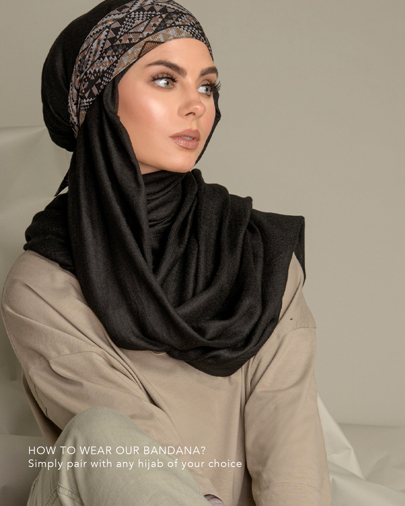 Ana Bedouin Modal Twill print bandana hijab - Hānm – HĀNM