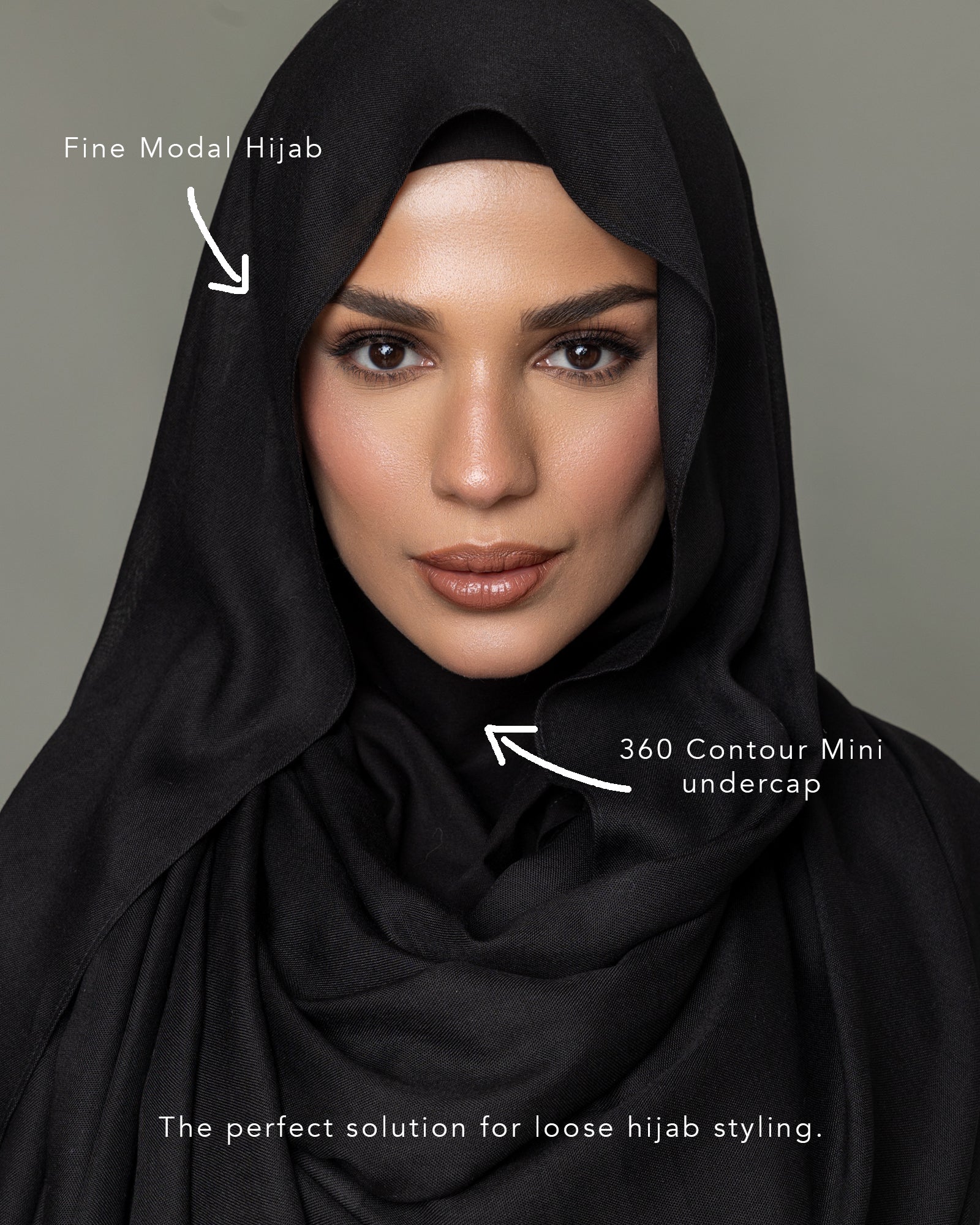 360 Contour Mini Hijab Undercap | Designer Underscarf by HĀNM